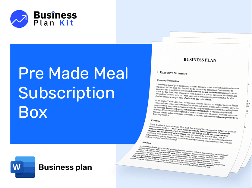 Pre Made Meal Subscription Box Business Plan