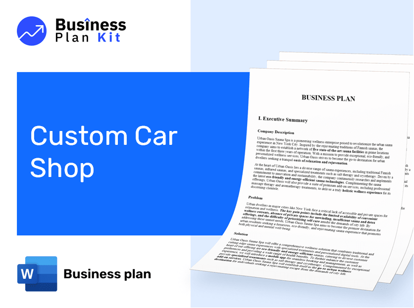 Custom Car Shop Business Plan – Businessplankit.com
