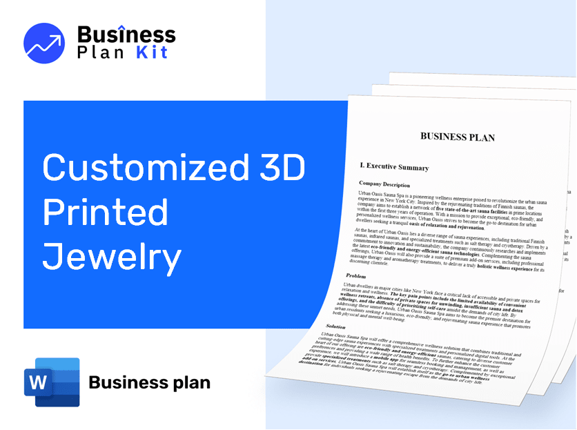 Customized 3D Printed Jewelry Business Plan