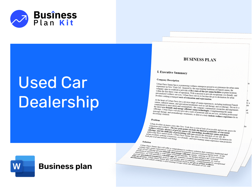 Used Car Dealership Business Plan – Businessplankit.com